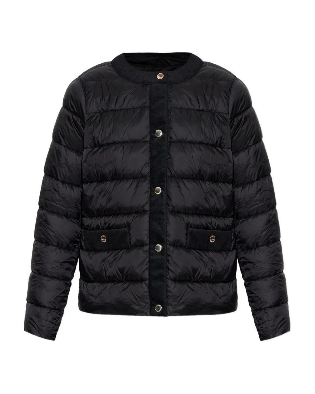 MICHAEL Michael Kors Quilted Button-Fastening Jacket in Black | Lyst
