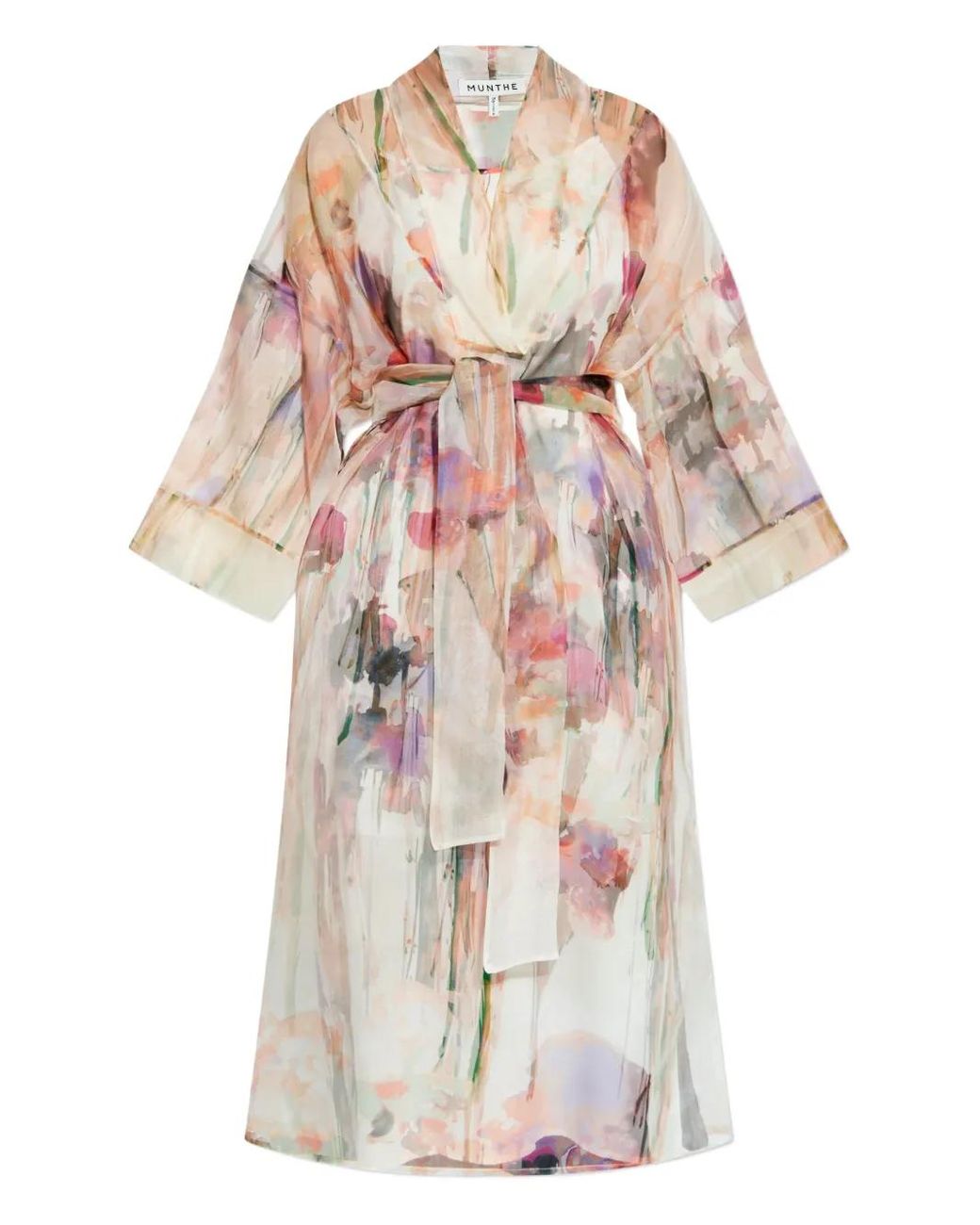 Munthe Floral-Print Sheer Coat in White | Lyst