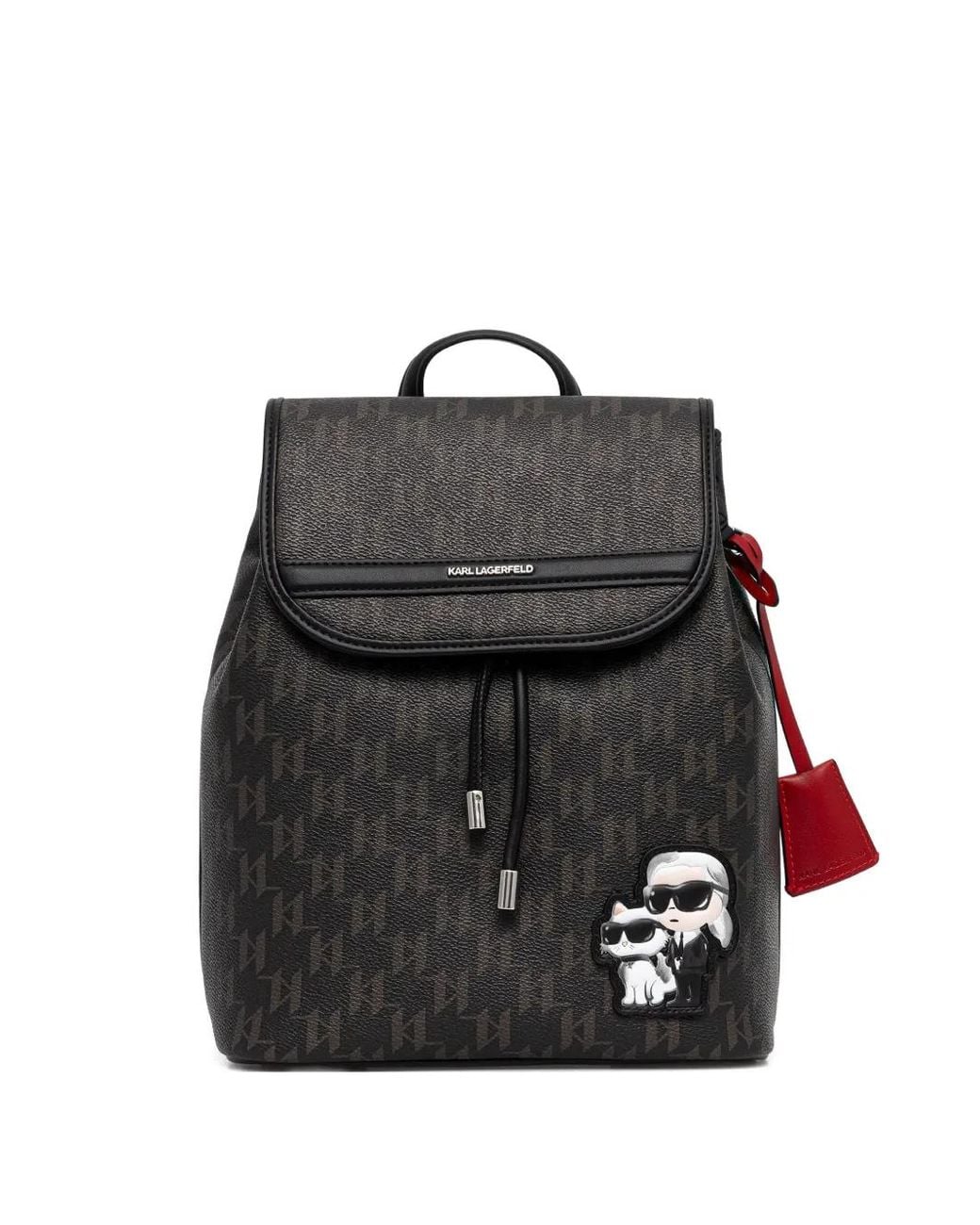 KARL LAGERFELD Logo-Appliqué Monogram Backpack in Black | Lyst