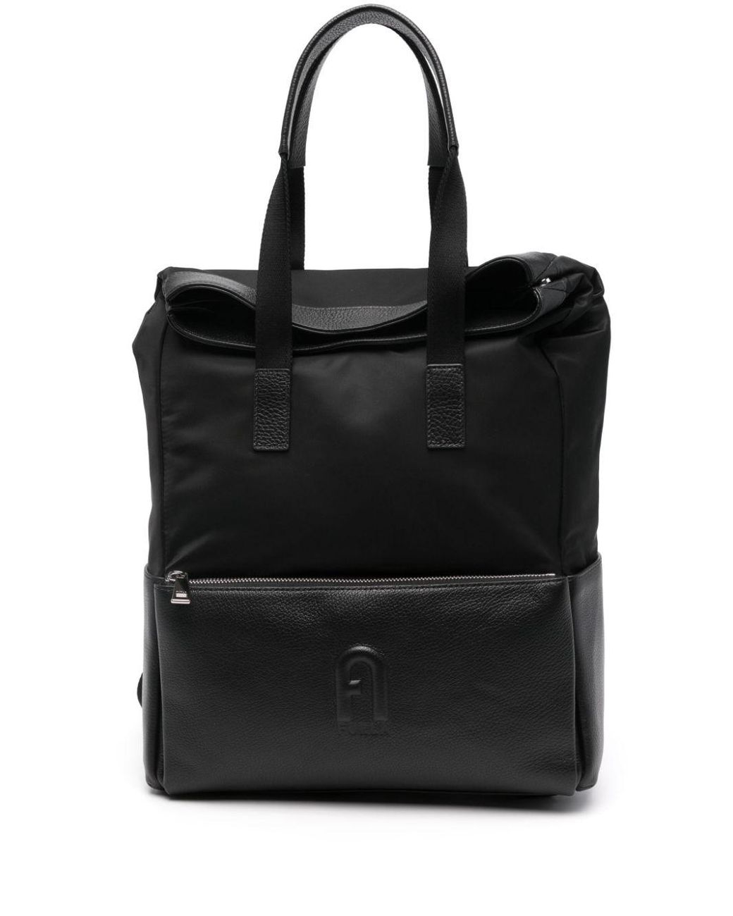 Furla Embossed-Logo Backpack in Black for Men | Lyst UK