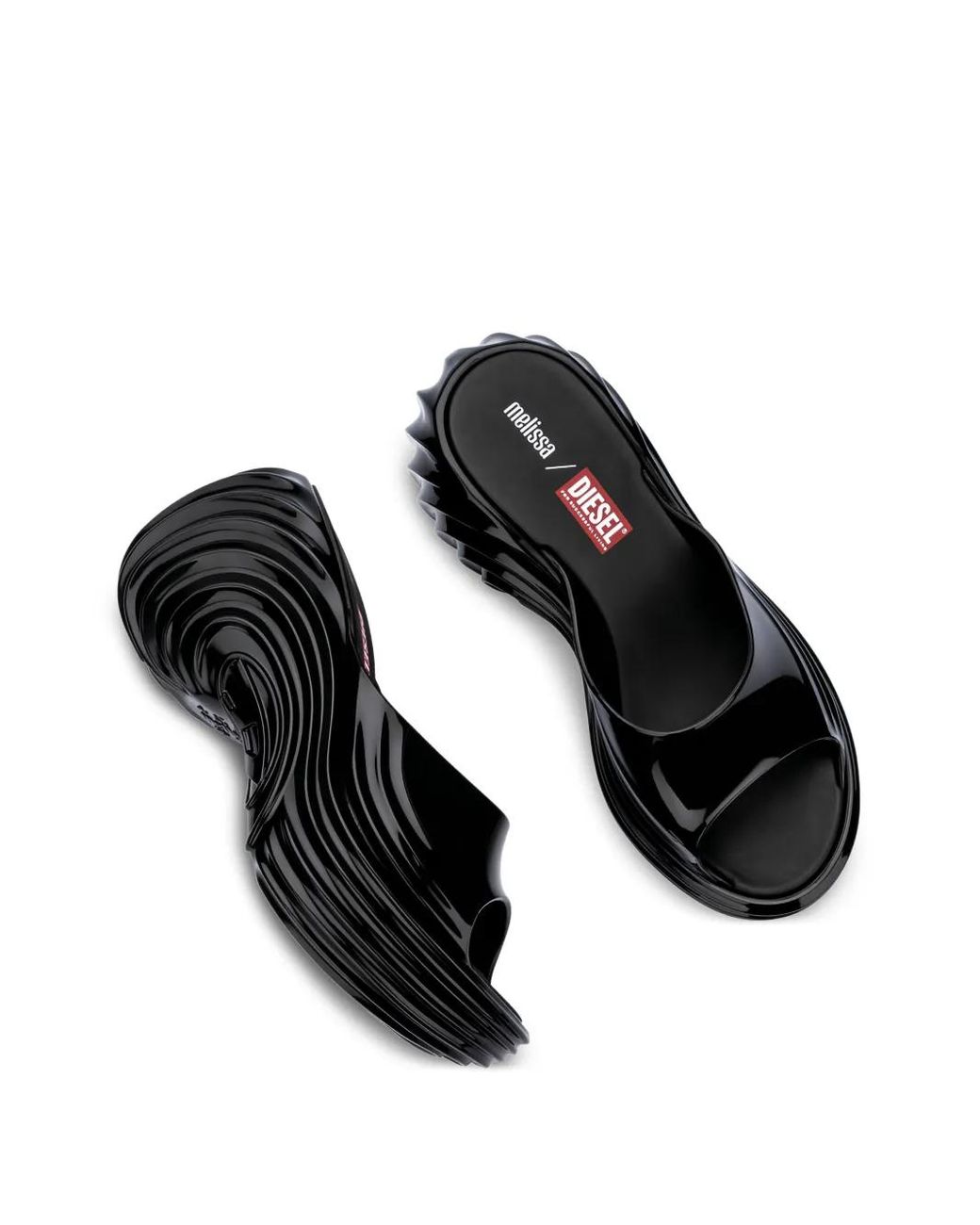 Melissa X Diesel Quantum Platform Wave Slides in Black | Lyst