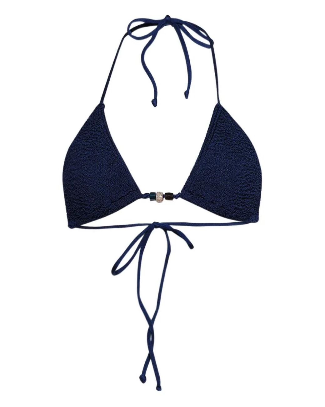 Bondeye Ingrid Beaded Triangle Bikini Set in Blue | Lyst