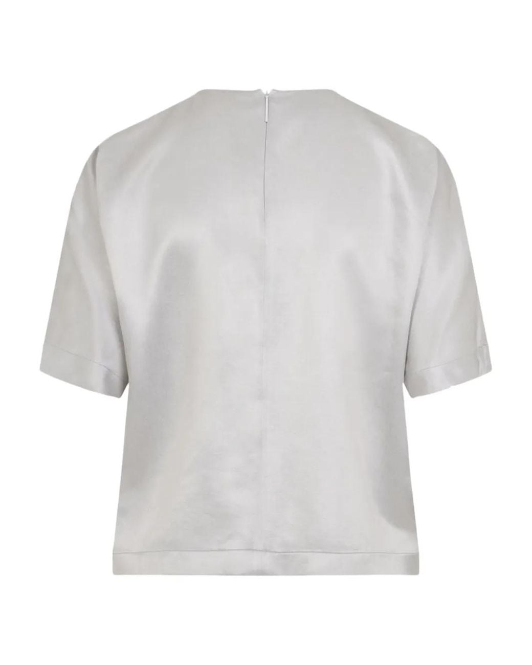Giorgio Armani Ash Shirt With Discreet Rear Zip Fastening in White | Lyst