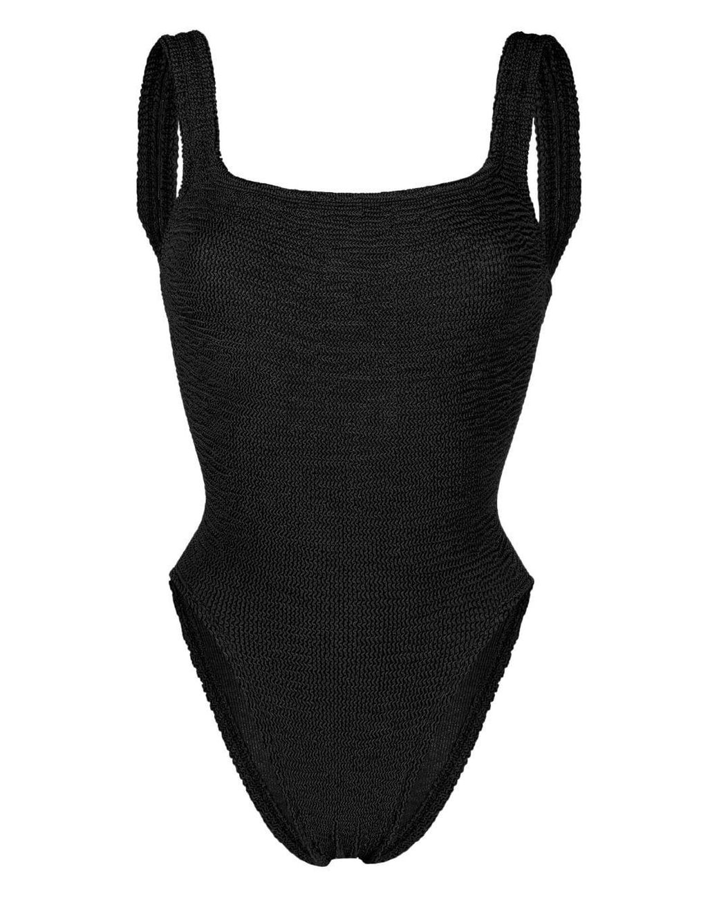 Hunza G Square-neck Crinkle Swimsuit in Black | Lyst Hunza G Square-neck Crinkle Swimsuit in Black | Lyst