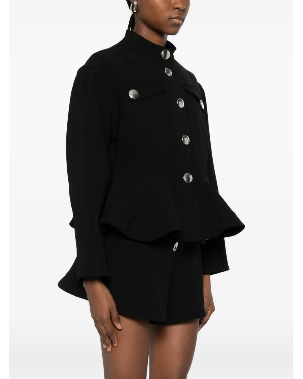 Sandro Peplum-Hem Jacket in Black | Lyst