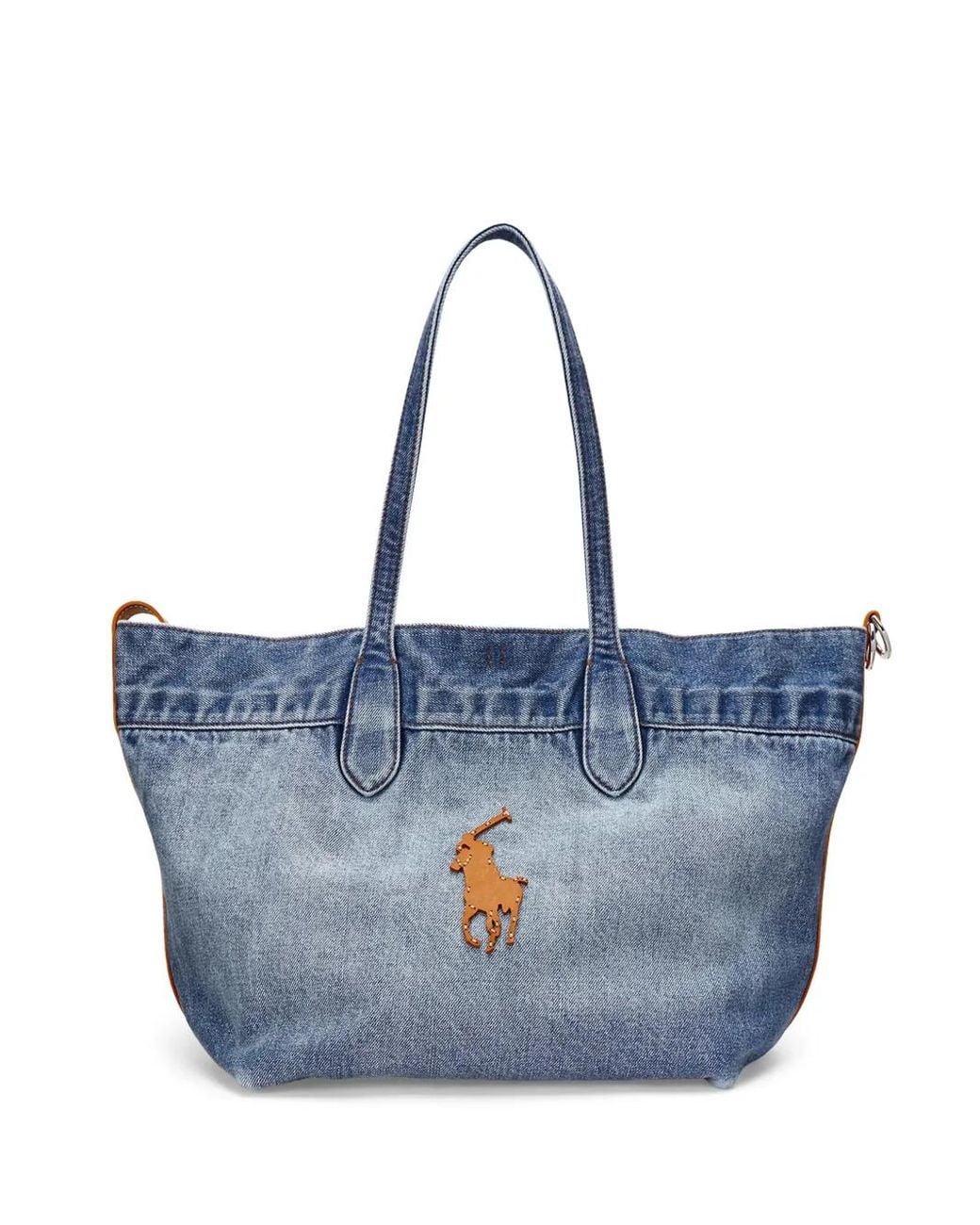 Polo Ralph Lauren Medium Bellport Tote Bag in Blue | Lyst