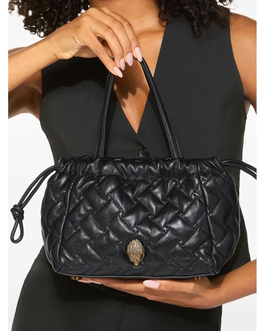 Kurt Geiger Small Kensington String Tote Bag in Black | Lyst