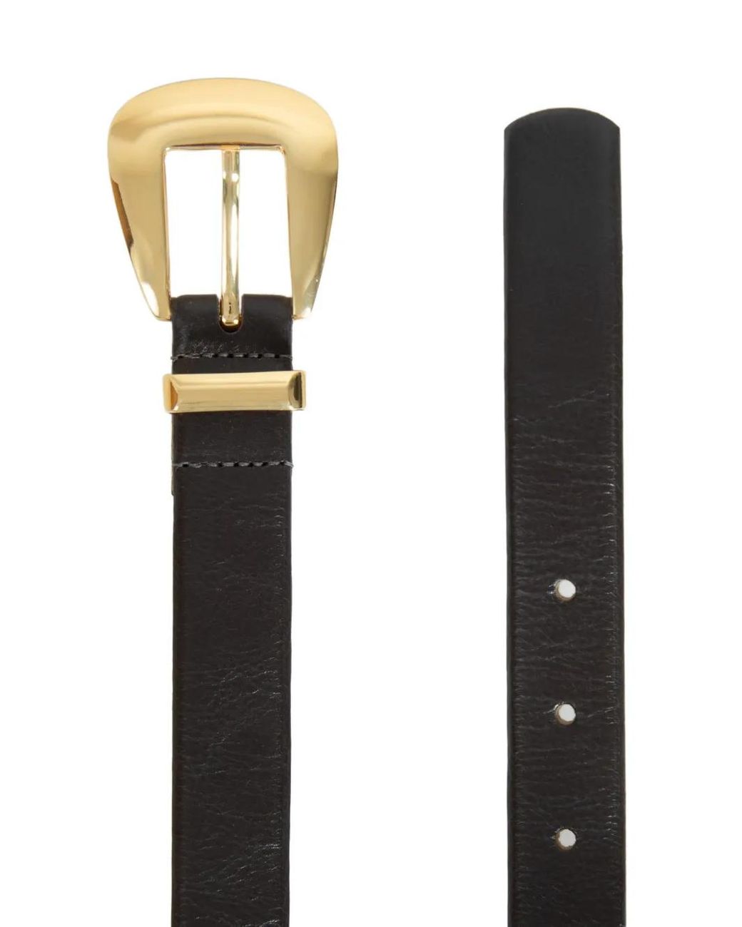 Isolda Rounded-Buckle Leather Belt in Black | Lyst