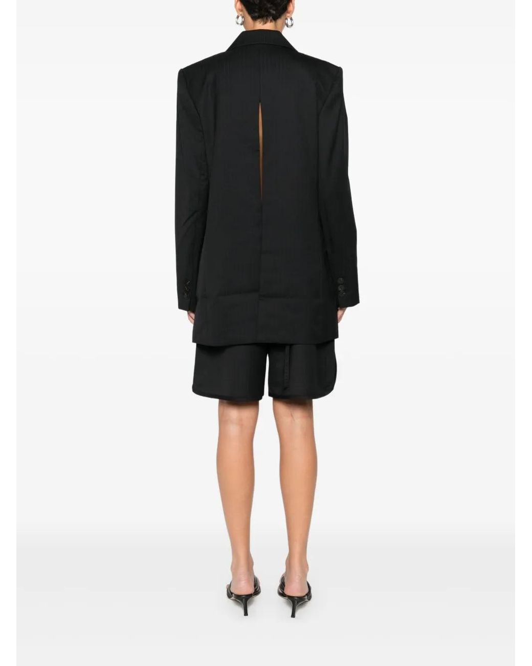 St. Agni Pinstriped Split-Detail Blazer in Black | Lyst UK