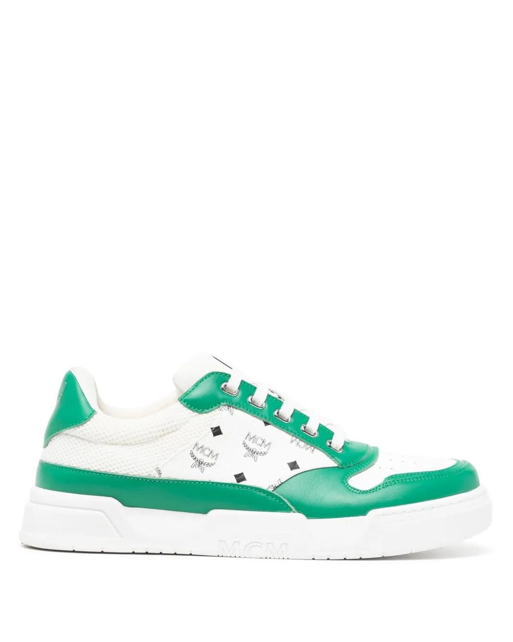 MCM Skyward Monogram-Print Low-Top Sneakers in Green for Men | Lyst UK