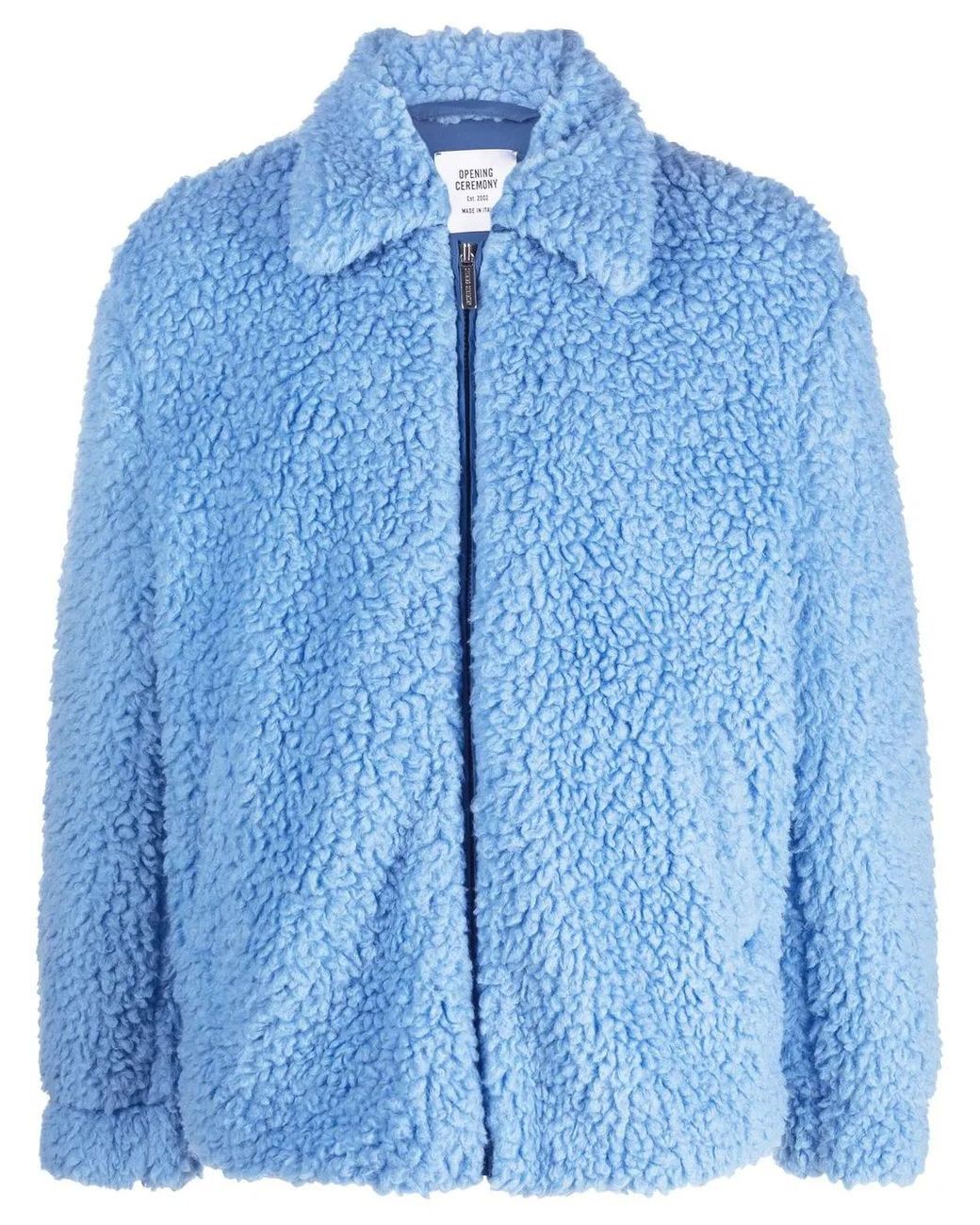 Opening Ceremony Faux-Shearling Jacket in Blue for Men | Lyst