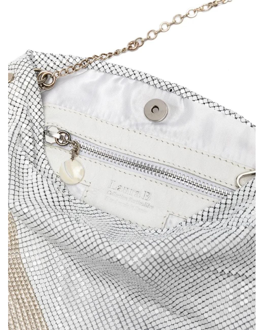 Laura B Rocky Chain-strap Shoulder Bag in White | Lyst