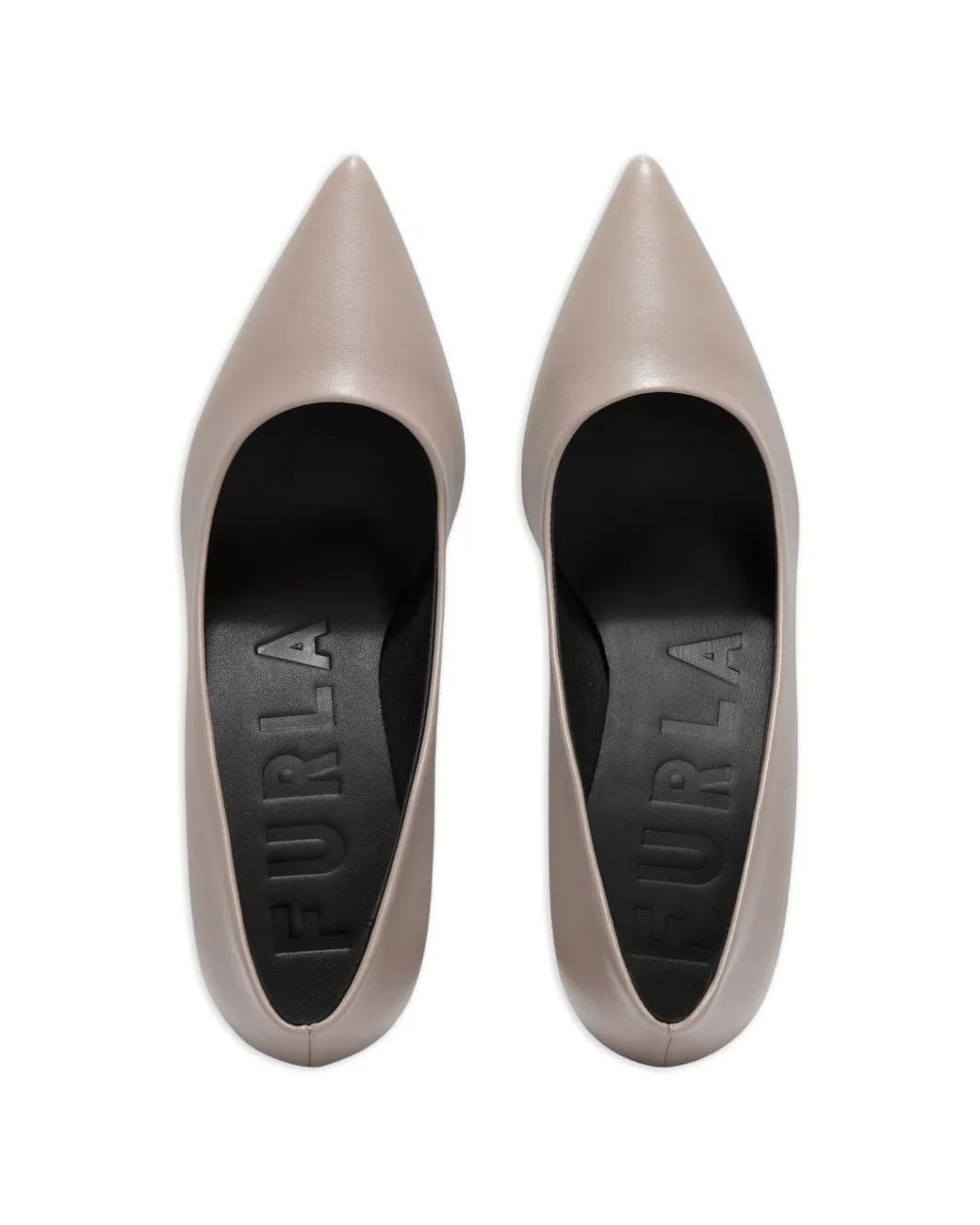 Furla Pointed Logo Pumps in White | Lyst