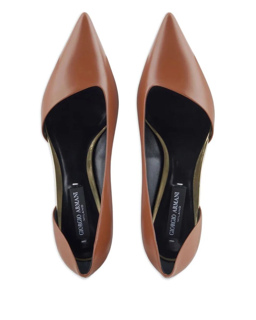 Giorgio Armani 35Mm Cut-Out Pumps in Brown | Lyst