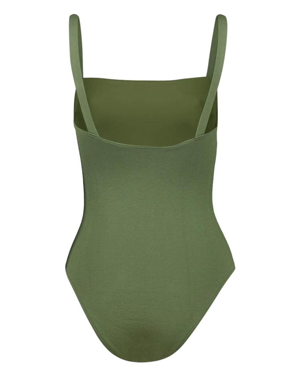 Matteau Crinkle Square-Neck Swimsuit in Green | Lyst