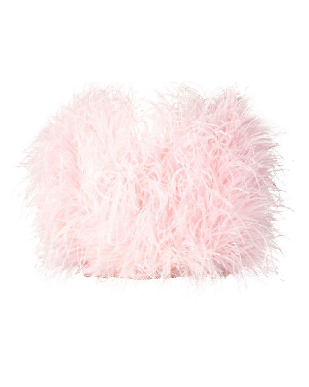 The Attico Strapless Feather Top in Pink | Lyst UK