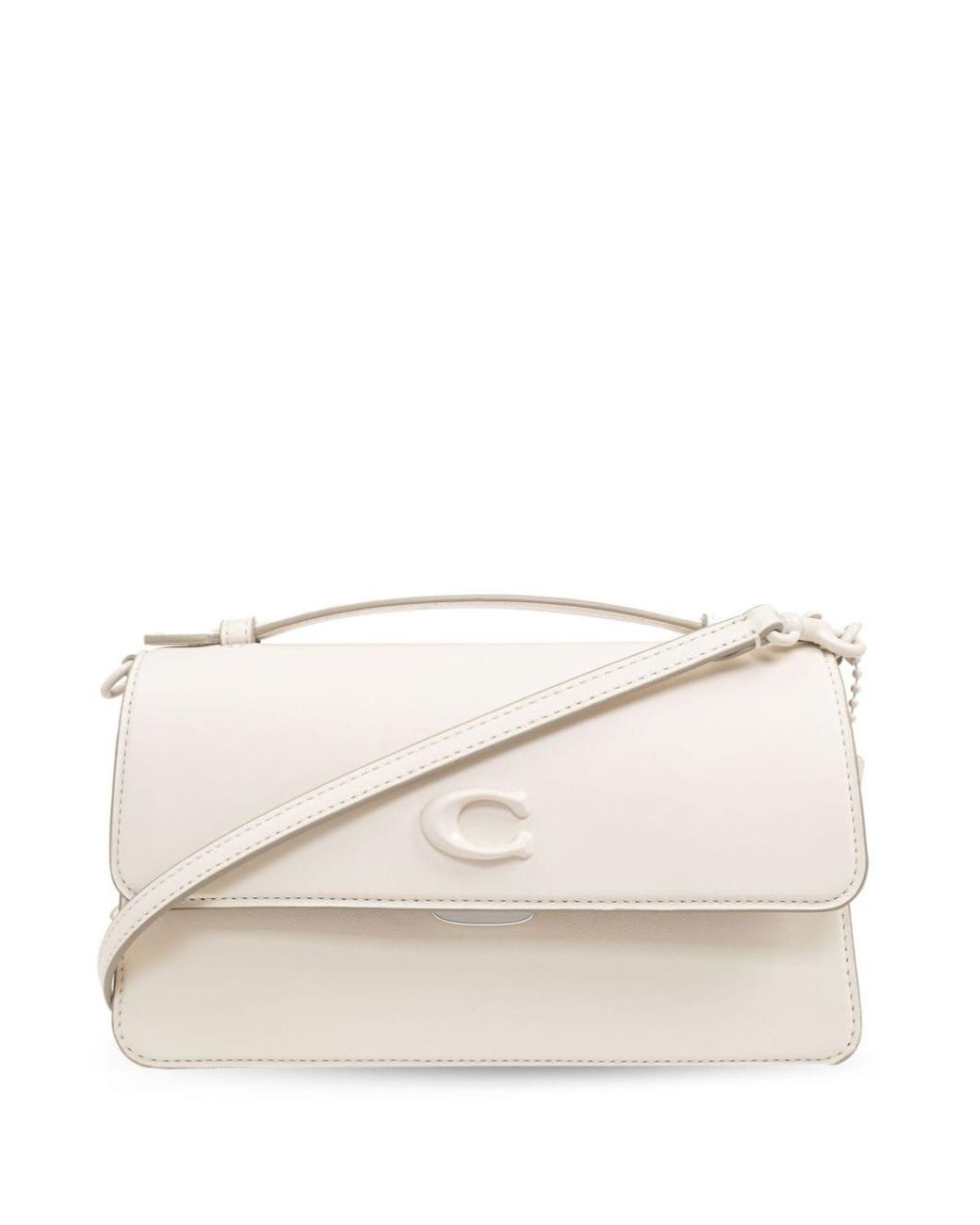 COACH Juno Leather Tote Bag in Natural | Lyst