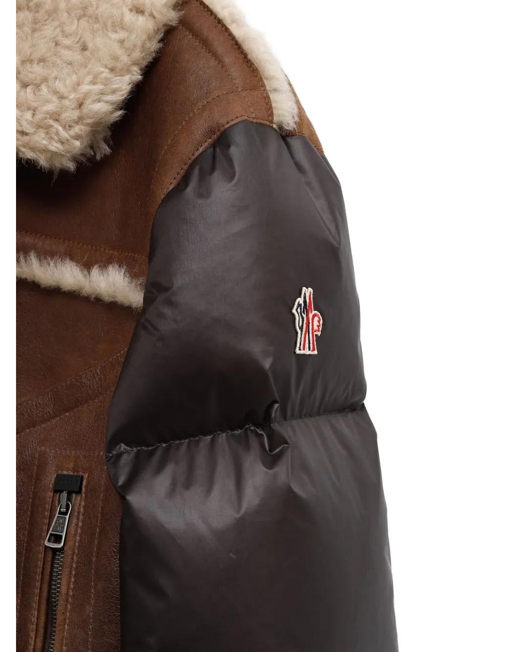 Moncler Argens Puffed-Panel Jacket in Brown for Men | Lyst