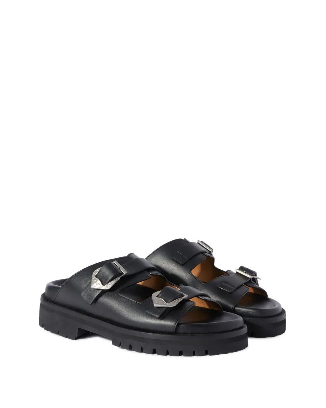 Off-White c/o Virgil Abloh Bulk Arrow Leather Sandals in Black | Lyst