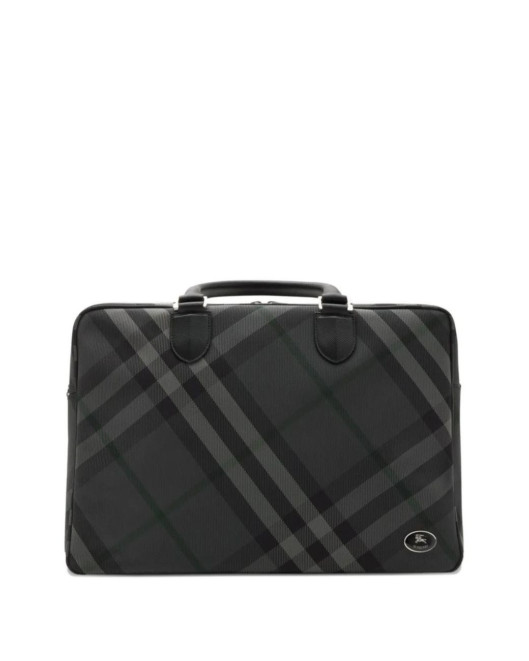 Burberry Check-Pattern Briefcase in Black for Men | Lyst UK