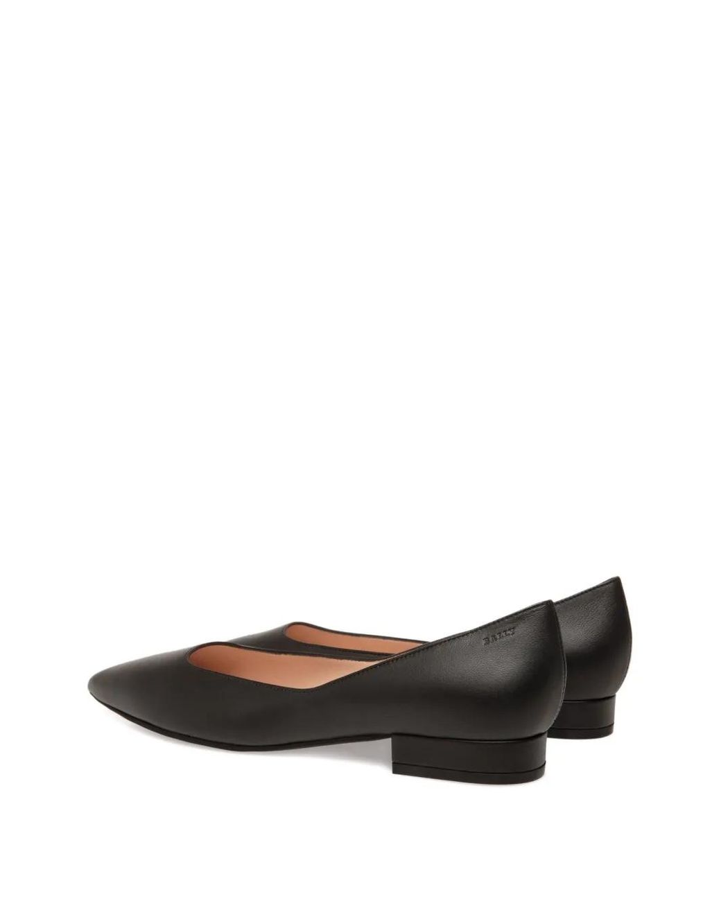 Bally Leather Pointed-Toe Flat Pumps in Black | Lyst