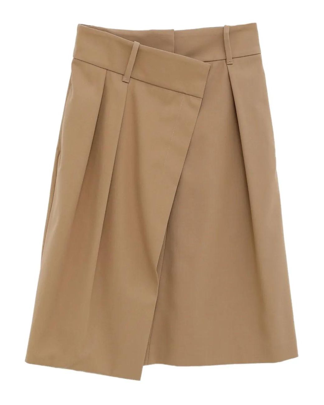 Loewe Pleated Wrap Skirt in Natural | Lyst