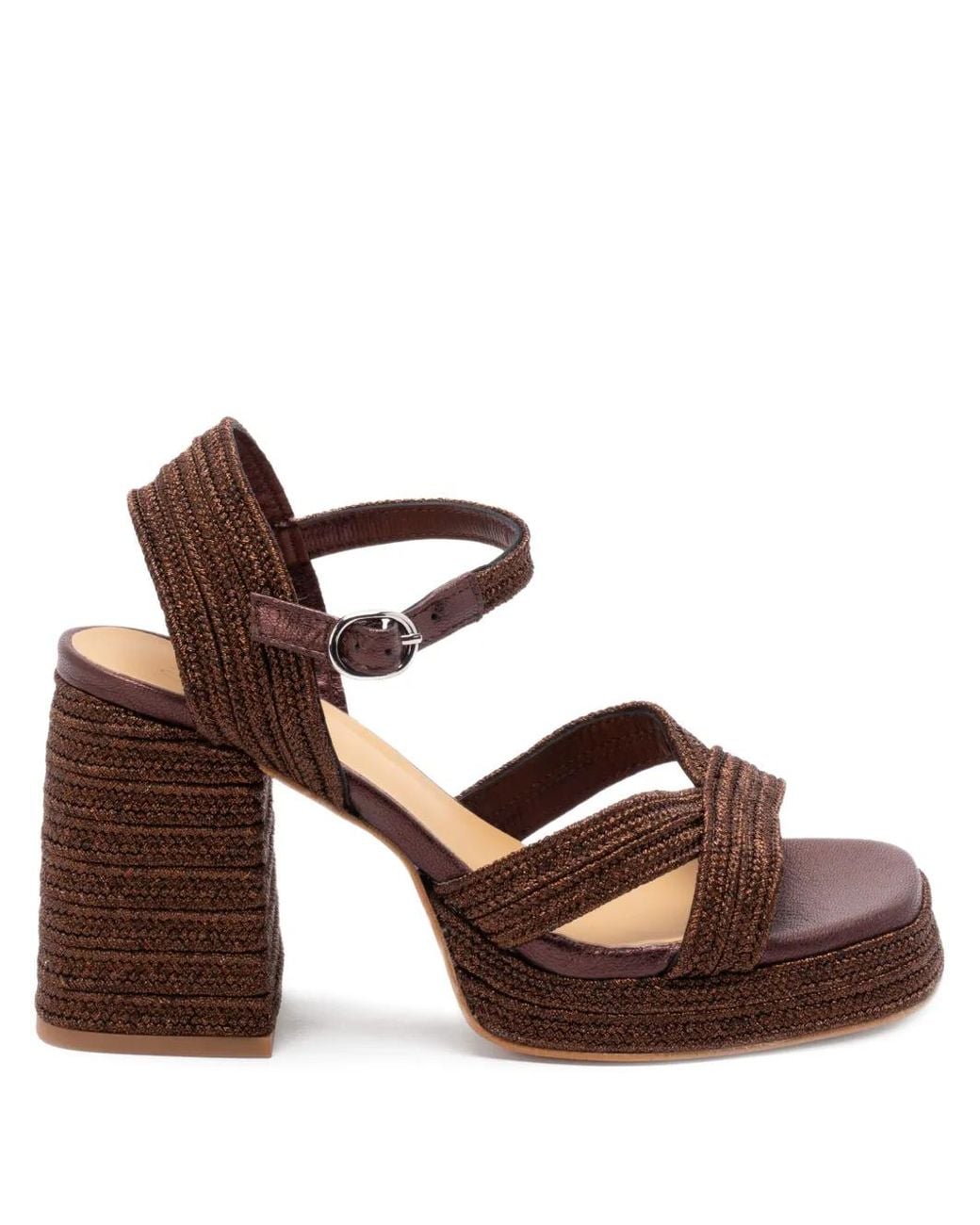 Castañer Platform Block Heel Sandals in Brown | Lyst UK