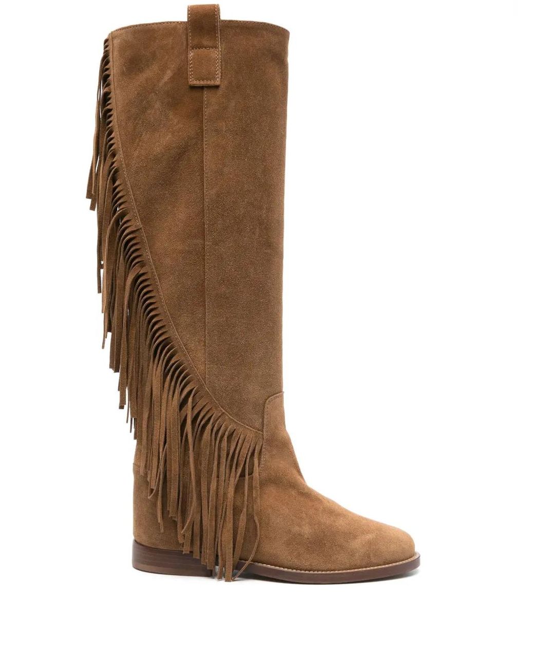 Via Roma 15 Fringed Boots in Brown | Lyst