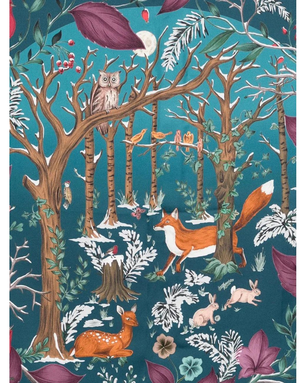 Aspinal of London Woodland Print Scarf in Blue | Lyst