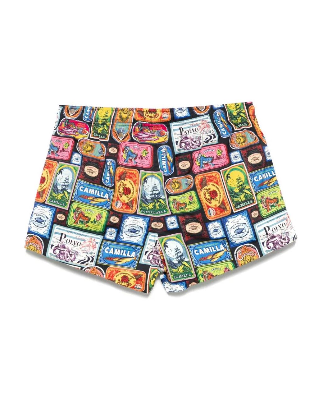 CAMILLA Sal Do Mar-Print Swim Shorts in Blue for Men | Lyst