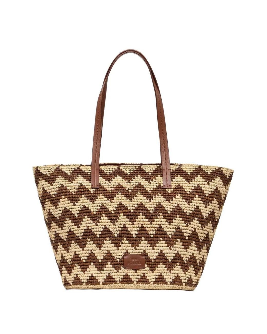 Missoni Zigzag Raffia Tote Bag in Natural | Lyst