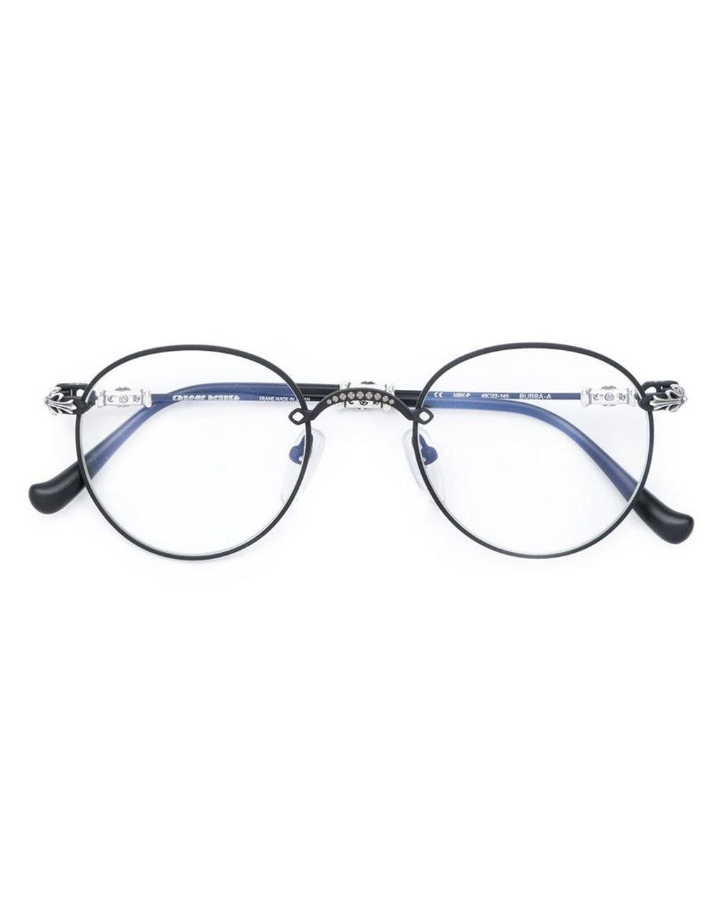 Chrome Hearts Round Frame Glasses in Black | Lyst