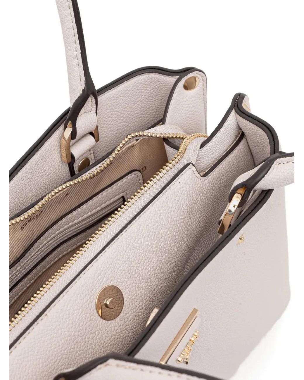 Guess Meridian Logo-Charm Tote Bag in White | Lyst
