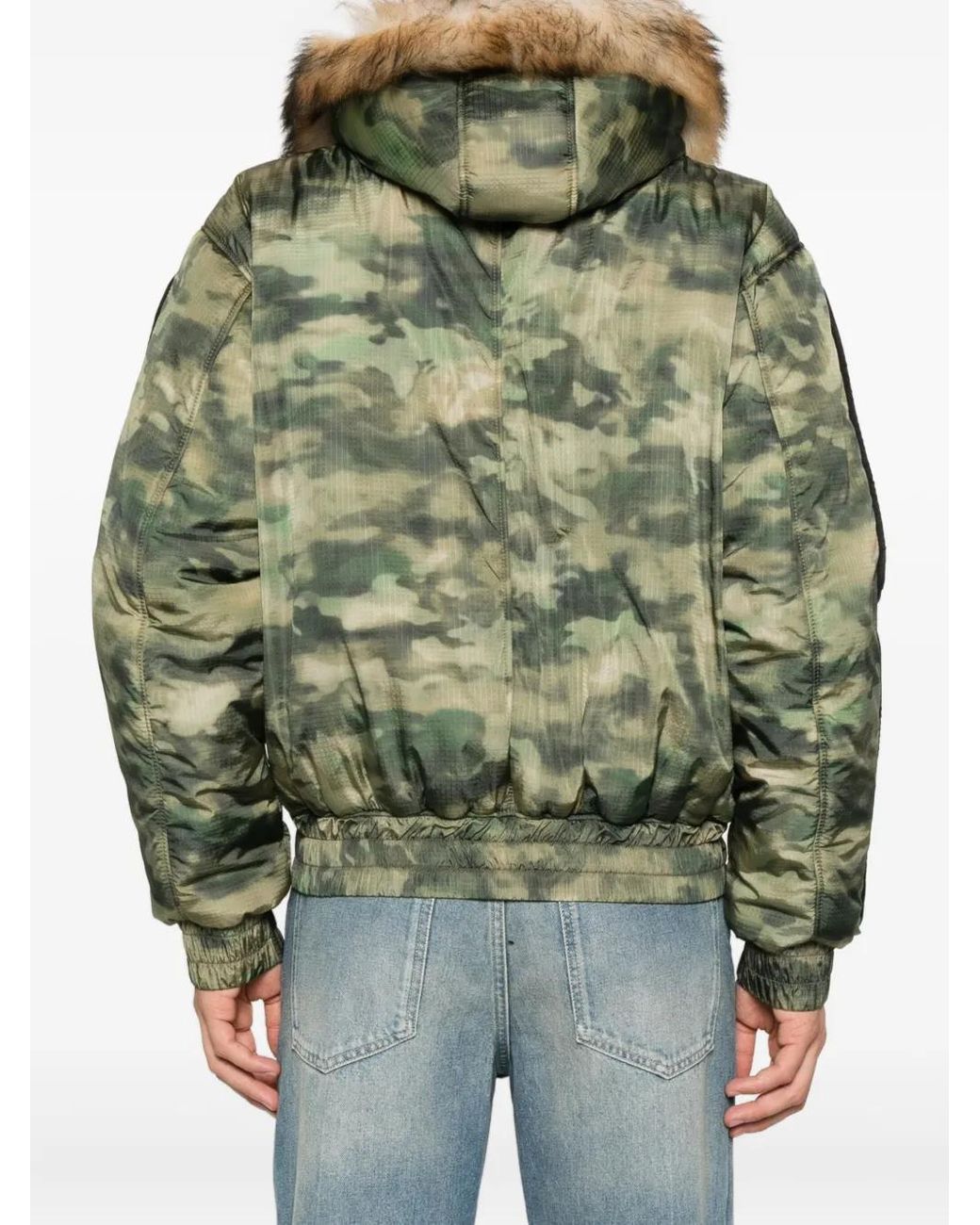 Amiri Camo Faux-Fur Hooded Jacket in Green for Men | Lyst