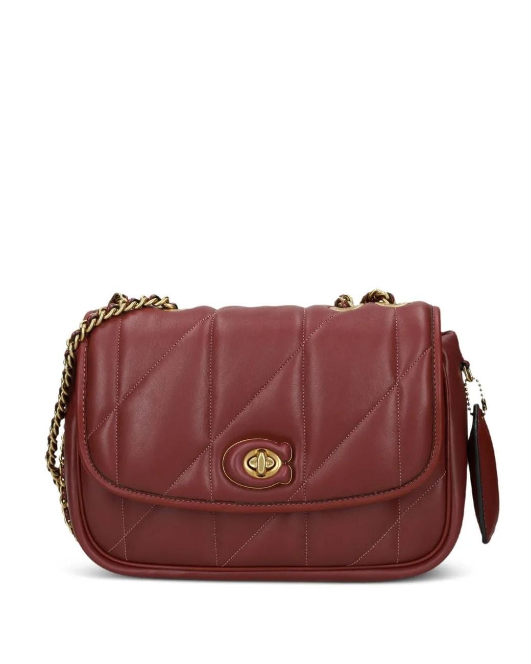 COACH Small Pillow Madison Quilted Shoulder Bag in Red | Lyst