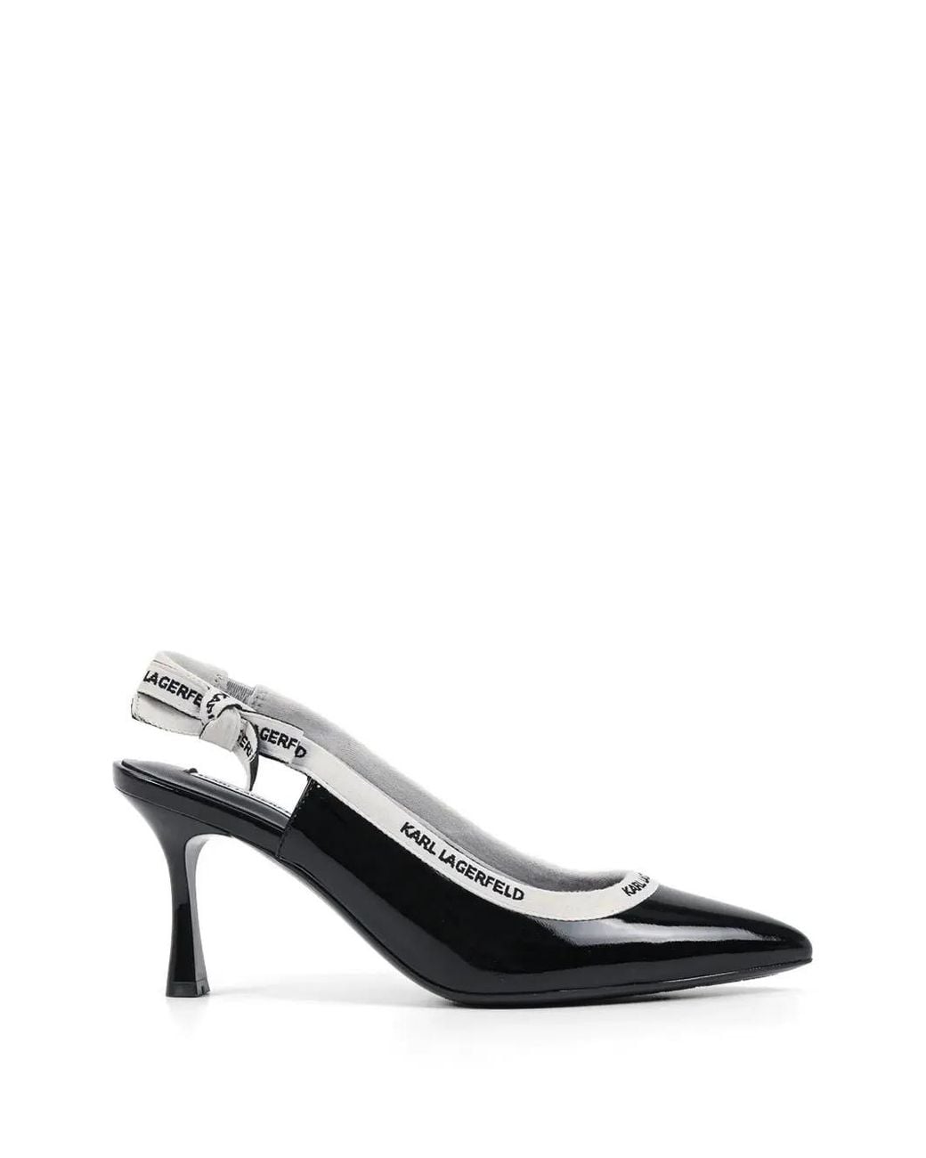 KARL LAGERFELD Sienna Logo-Strap Pumps in White | Lyst