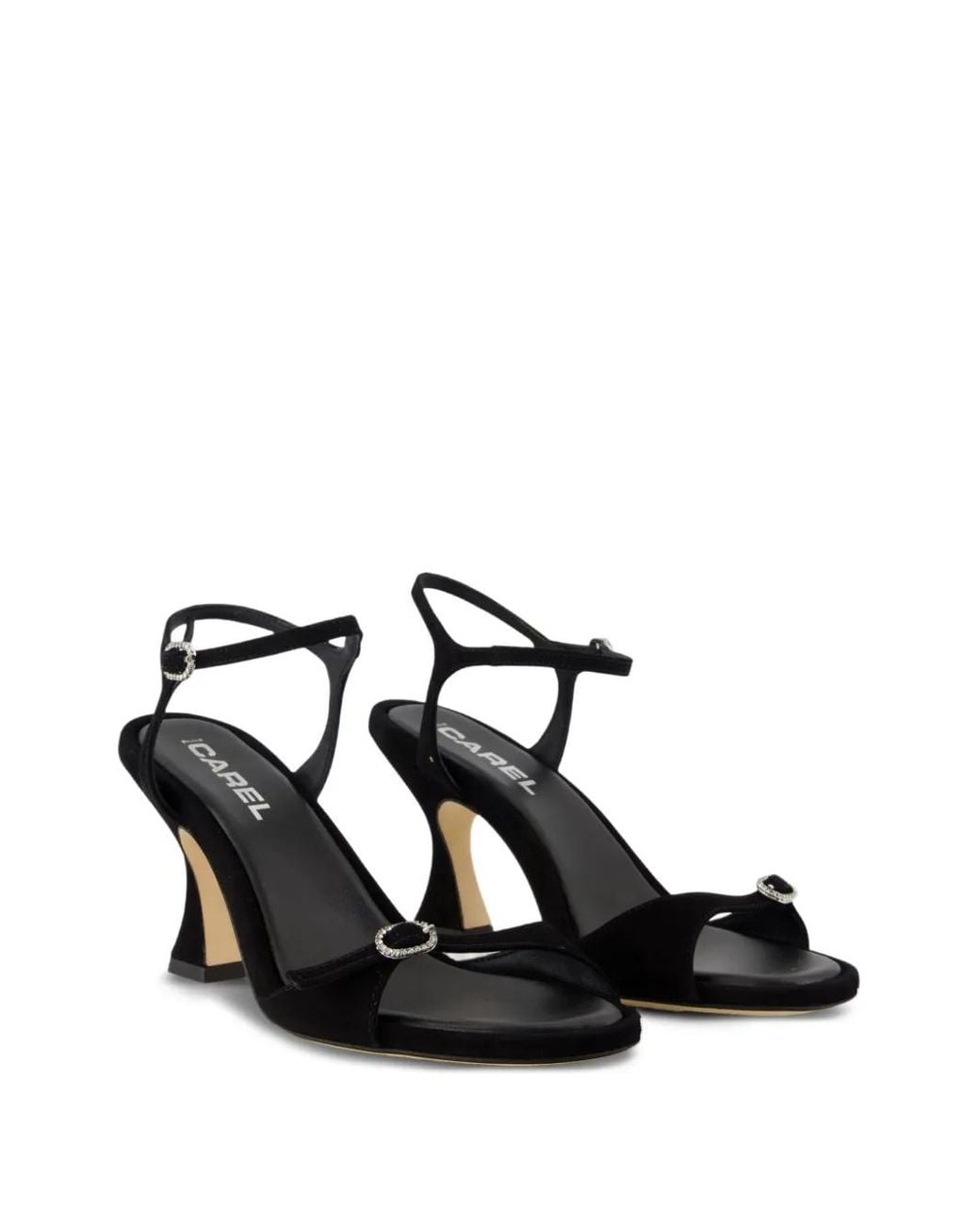 CAREL PARIS 110Mm Celeste Crystal-Buckle Sandals in Black | Lyst