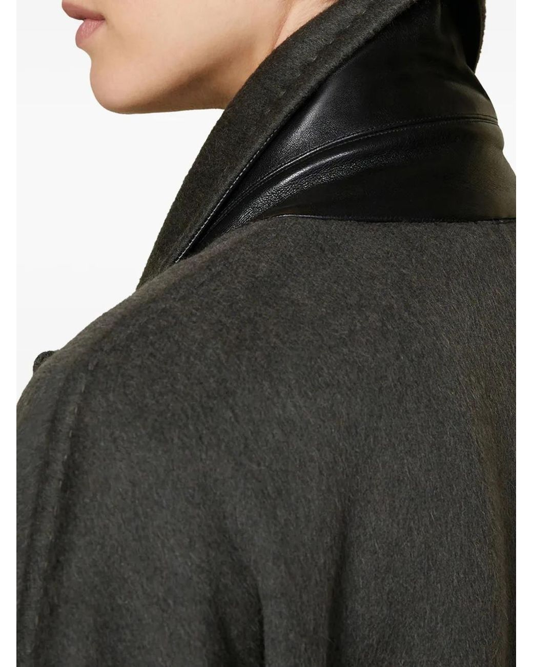 Max Mara Angus Double-Breasted Flap-Pocket Coat in Gray | Lyst