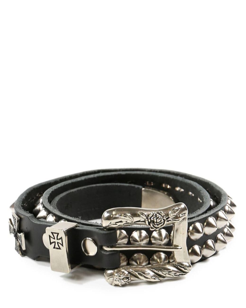 Enfants Riches Deprimes Cross-plaque Studded Belt in Black for Men | Lyst