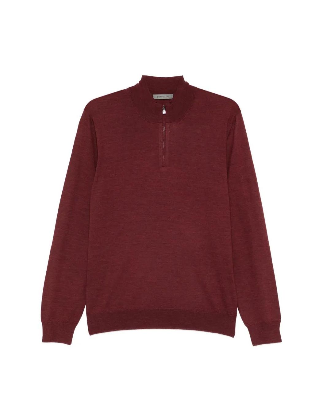Corneliani Zip-Up Mock-Neck Sweater in Red for Men | Lyst