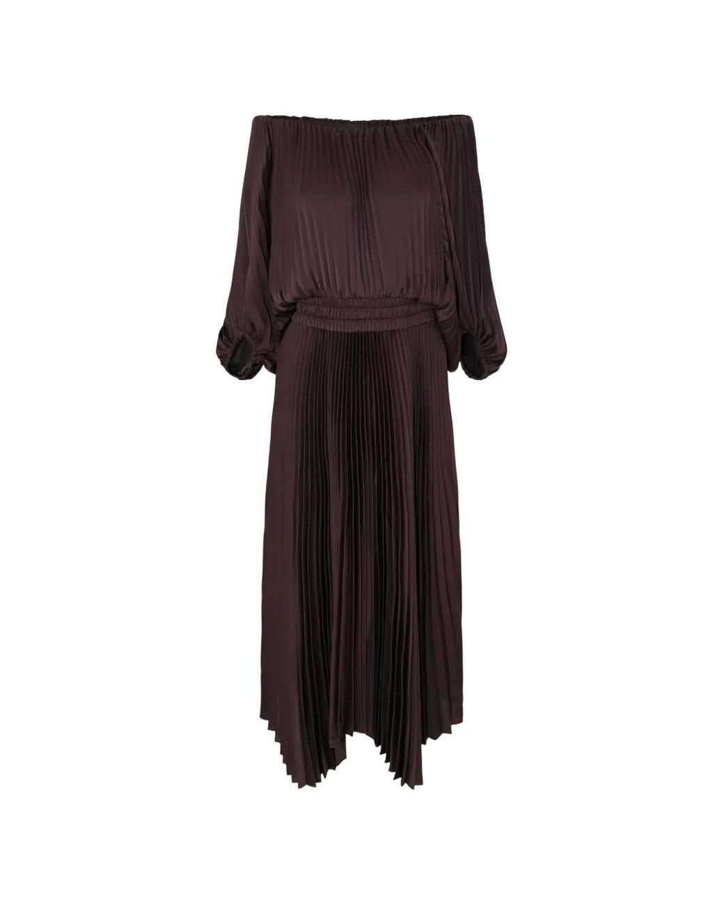 A.L.C. Sienna Pleated Off-The-Shoulder Midi Dress in Red | Lyst UK