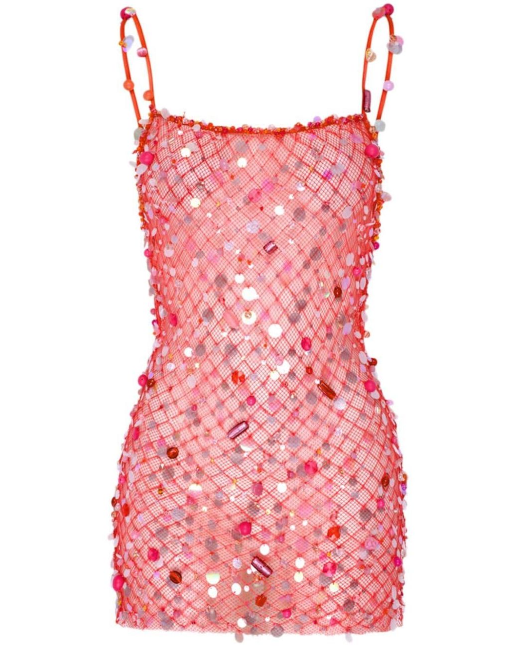 Roberta Einer Fishnet Mini Dress in Red | Lyst