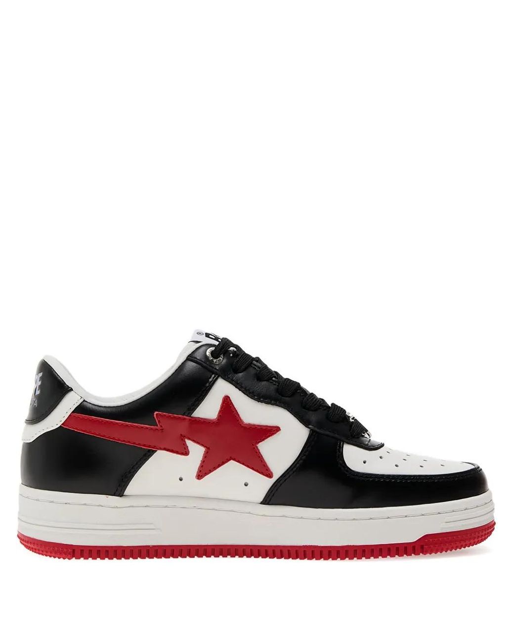 A Bathing Ape Bape Sta Star-Lightning Low-Top Sneakers in Red | Lyst