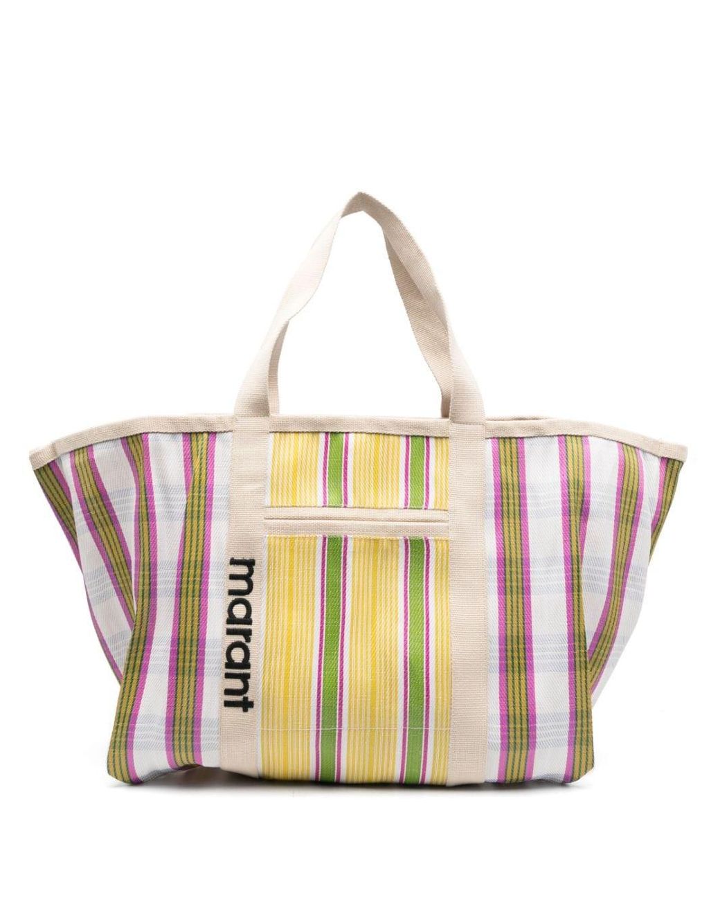 Isabel Marant Darwen Striped Tote Bag in White | Lyst