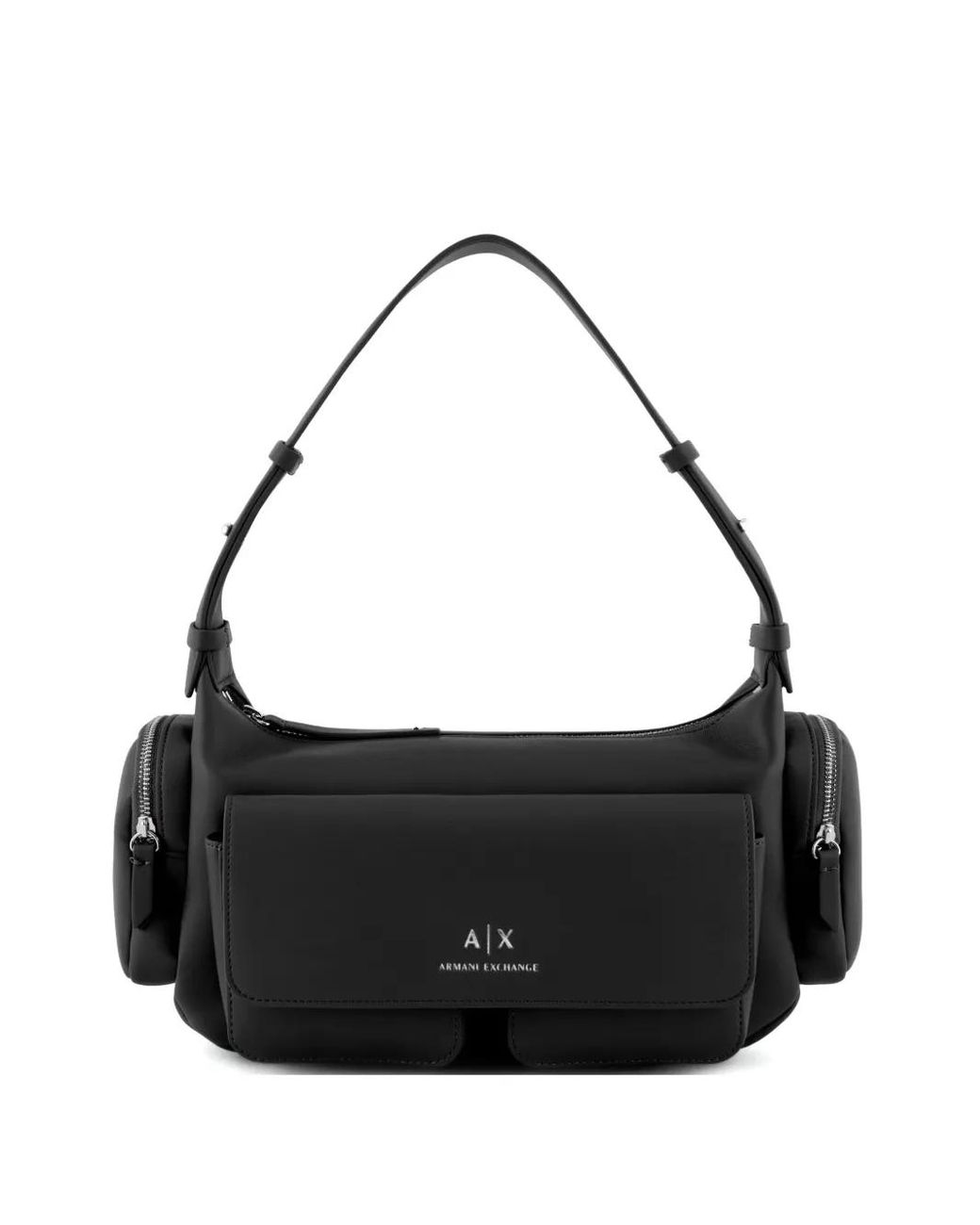 ARMANI EXCHANGE Logo-Print Shoulder Bag in Black | Lyst