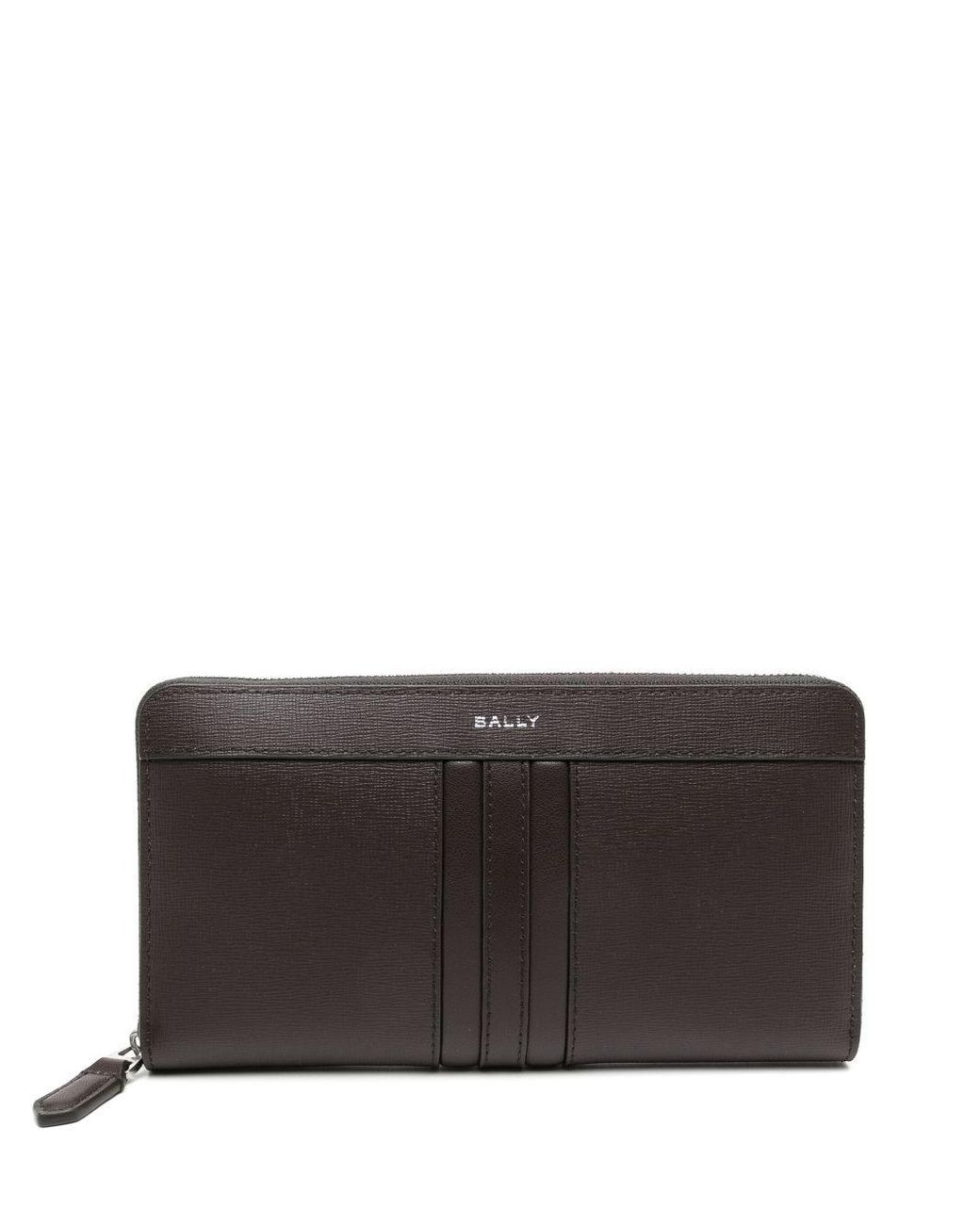 Bally Leather Zip Wallet in Grey for Men | Lyst UK