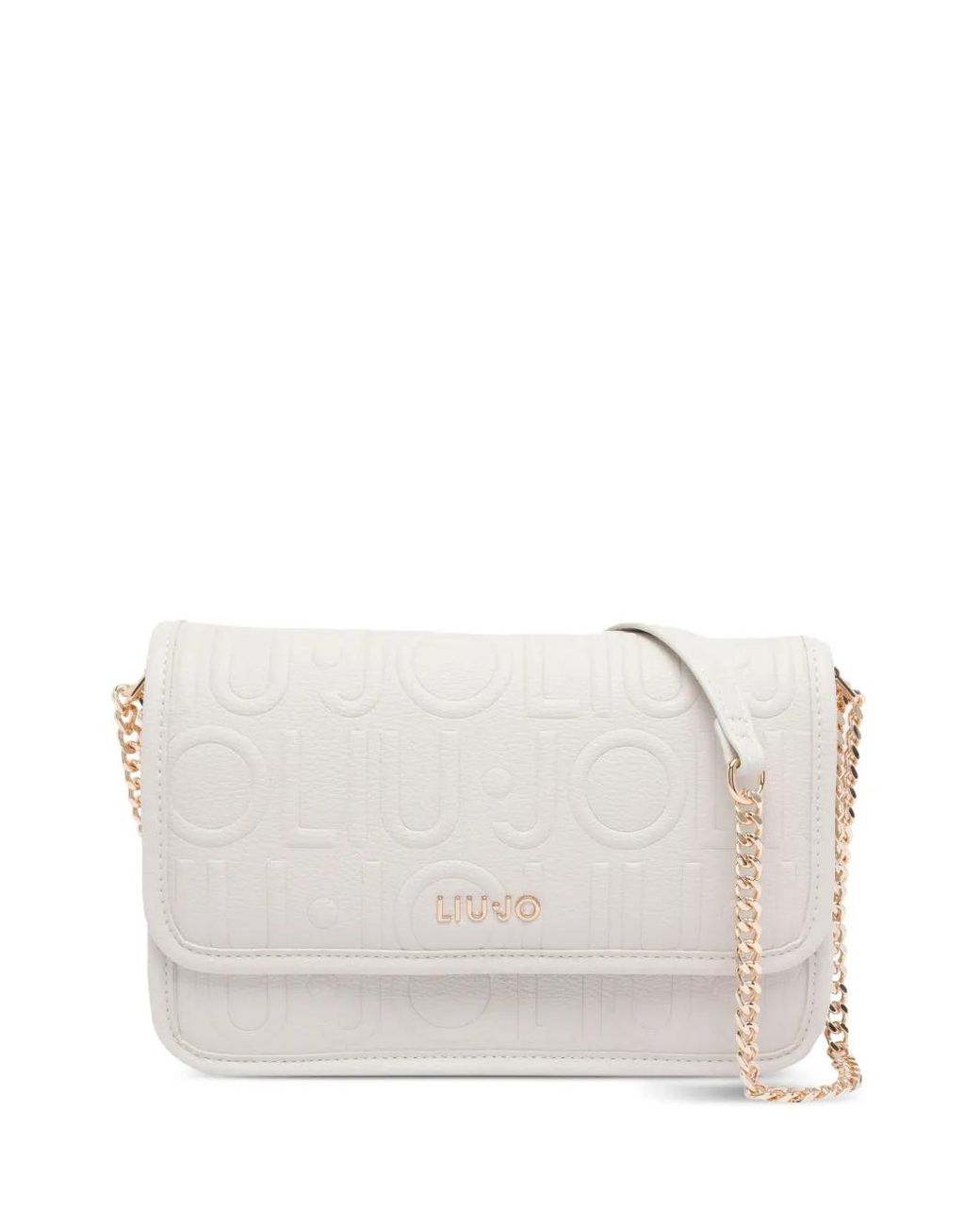 Liu Jo Logo-Embossed Chain Cross Body Bag in White | Lyst