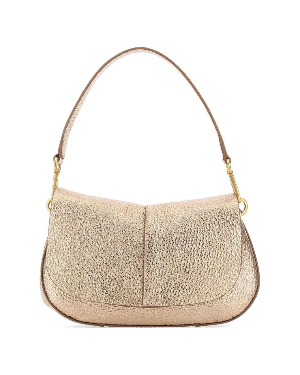 Gianni Chiarini Helena Round Grained Flap Leather Shoulder Bag in ...