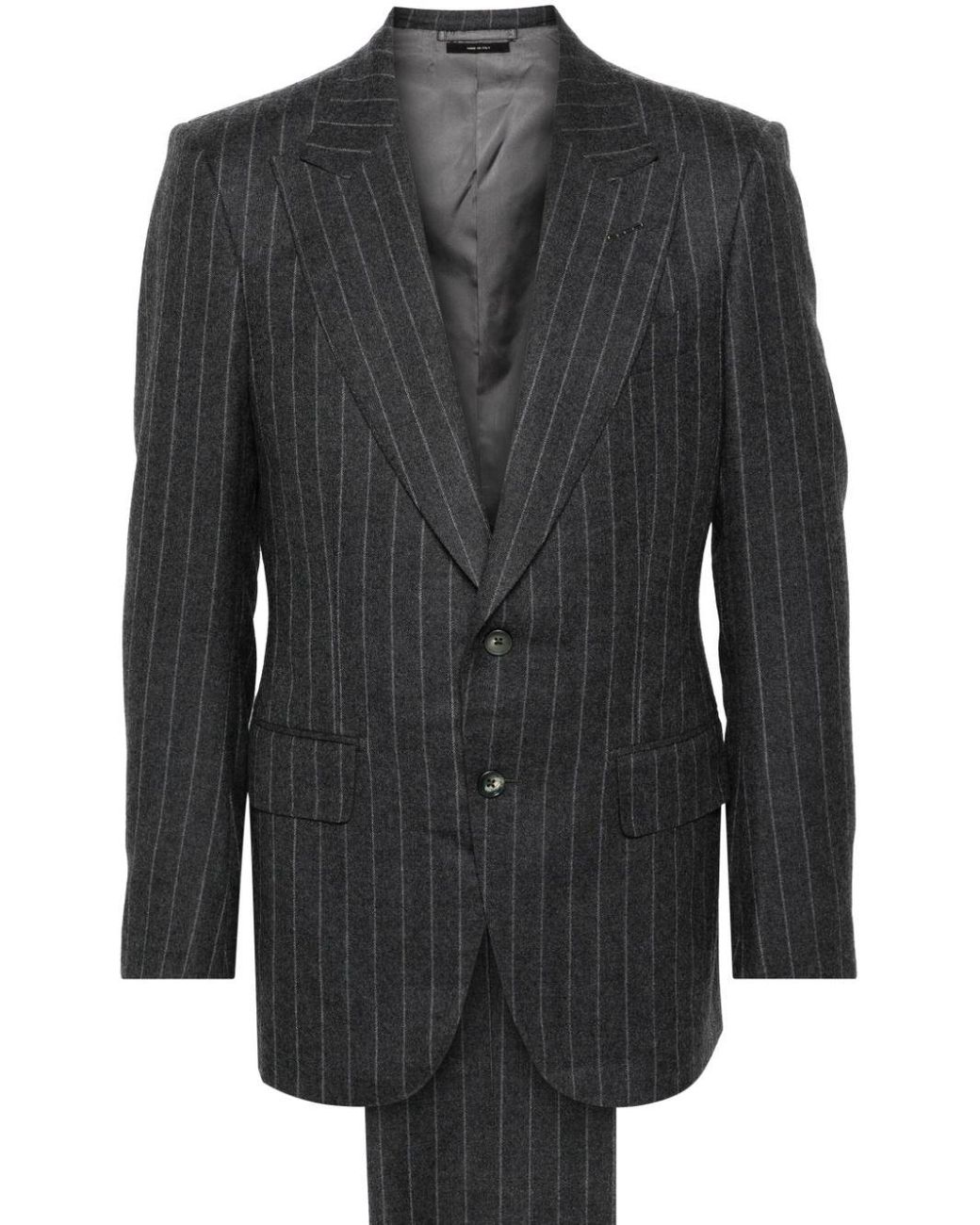 Tom Ford Pinstripe Suit in Black for Men | Lyst UK