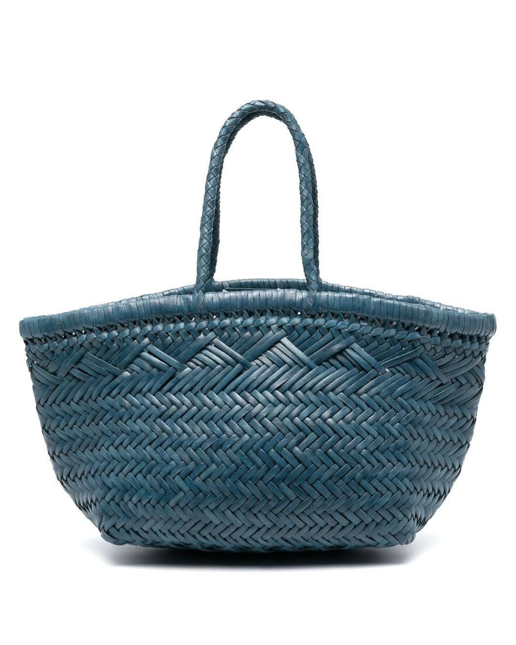Dragon Diffusion Woven Leather Tote Bag in Blue | Lyst